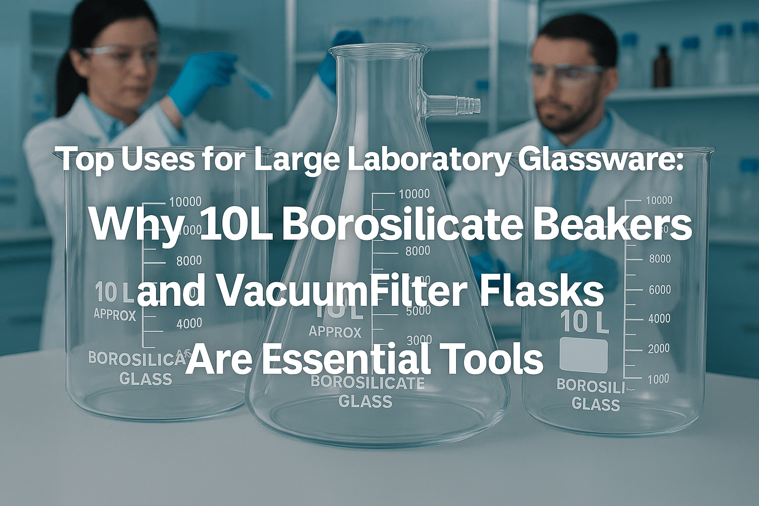 Large Lab Glassware: 10L Beakers 10L Vacuum Filter Flasks