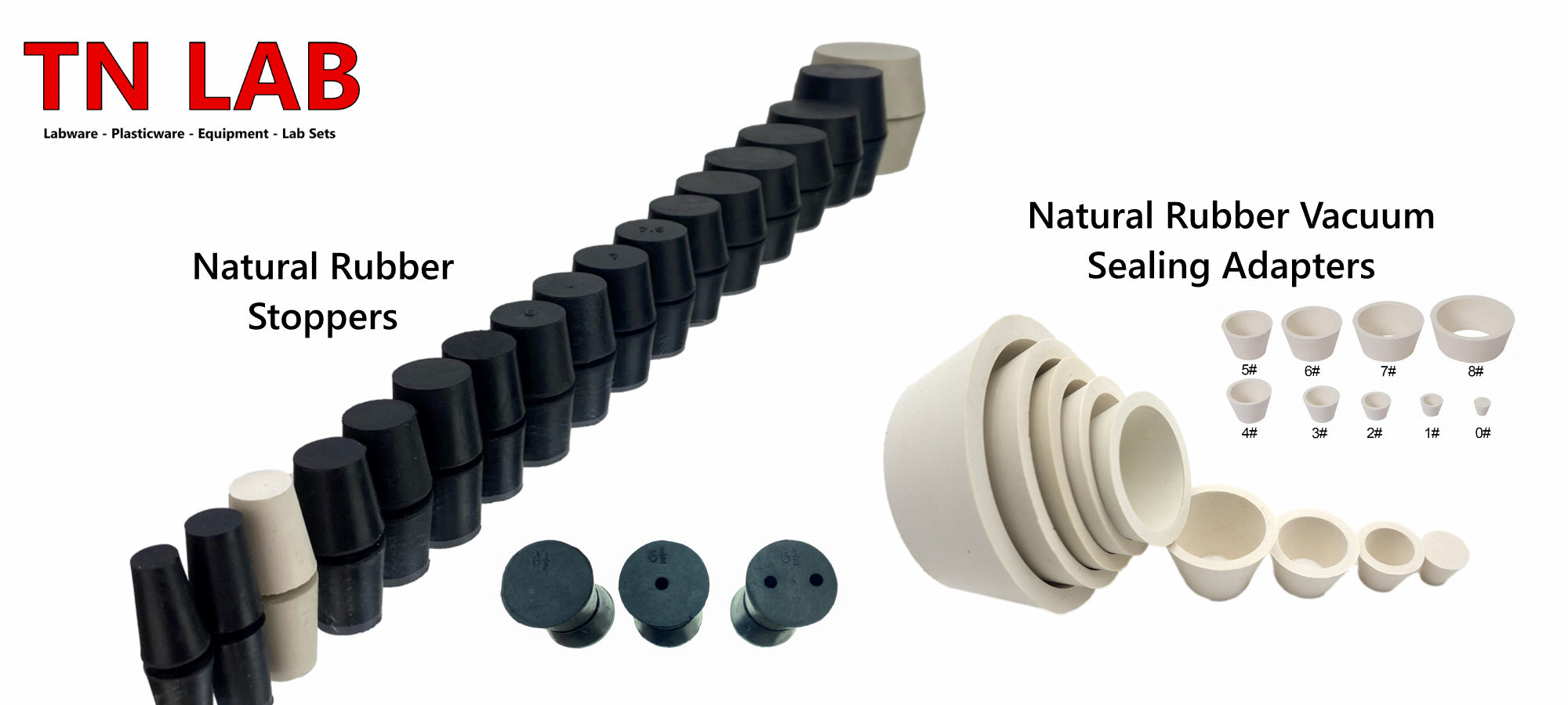 TN LAB Supply Rubber Adapters and Natural Rubber Stoppers